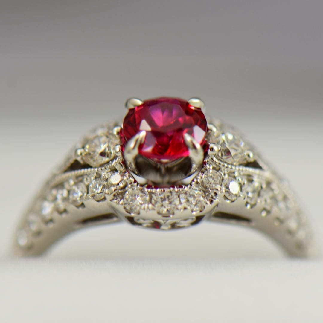 Burmese Red Spinel & Diamond Engagement Ring | Exquisite Jewelry for ...