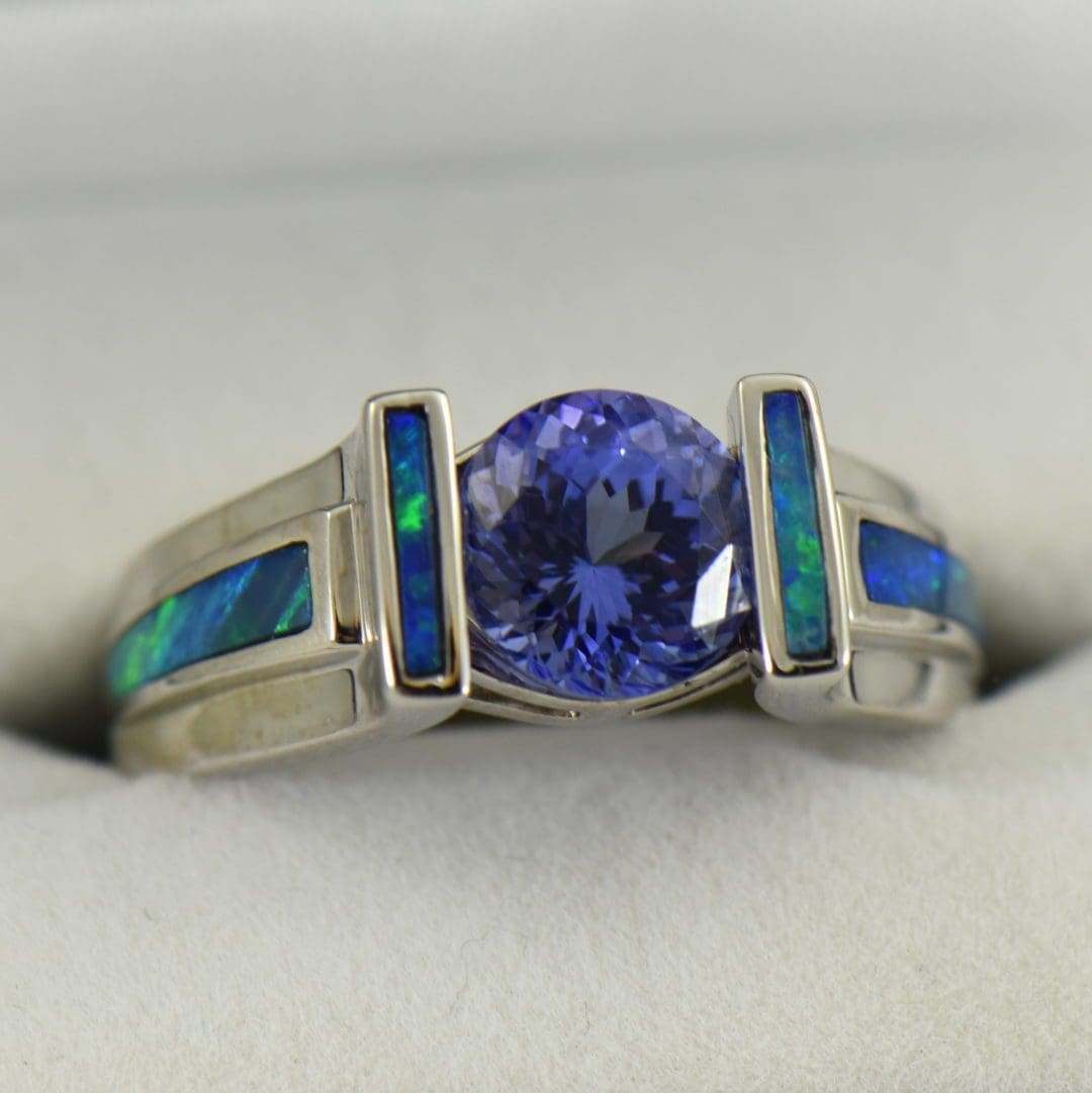 Custom Ring with Tanzanite & Opal Inlay | Exquisite Jewelry for Every ...